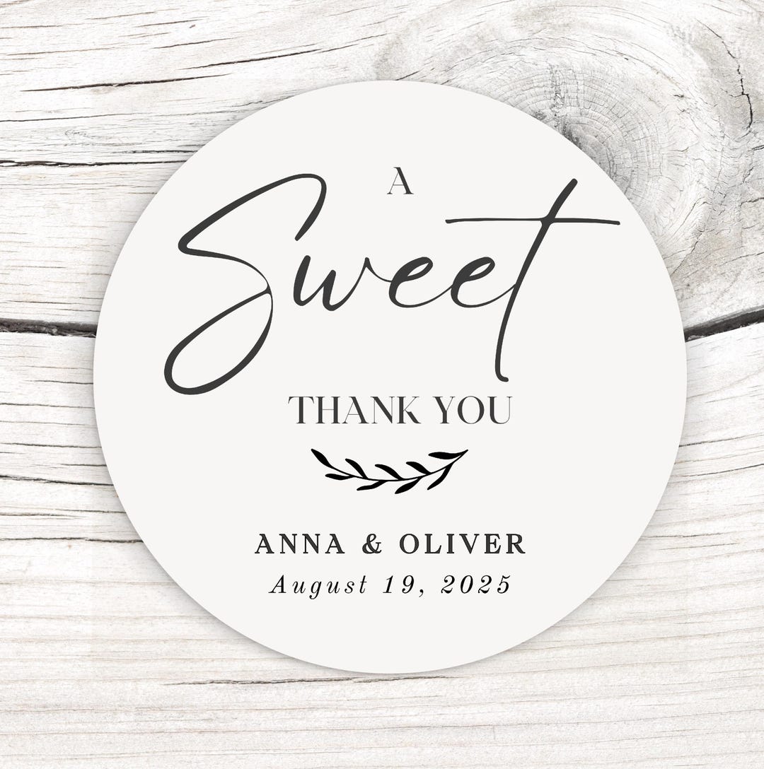20 Personalized Wedding Favors Stickers Custom Labels Round Stickers A ...