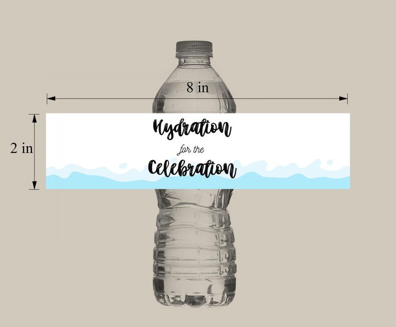 25 Water Bottle Labels | Custom Labels | Hydration for the Celebration ...