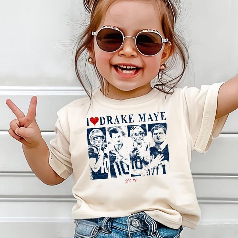 I Love Drake Maye Football Vintage Comfort Colors Shirt - Etsy