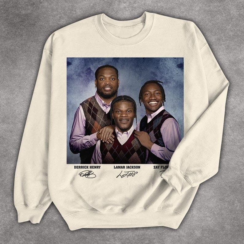 Lamar Jackson Derrick Henry Zay Flowers Football Shirt, Baltimore Step ...