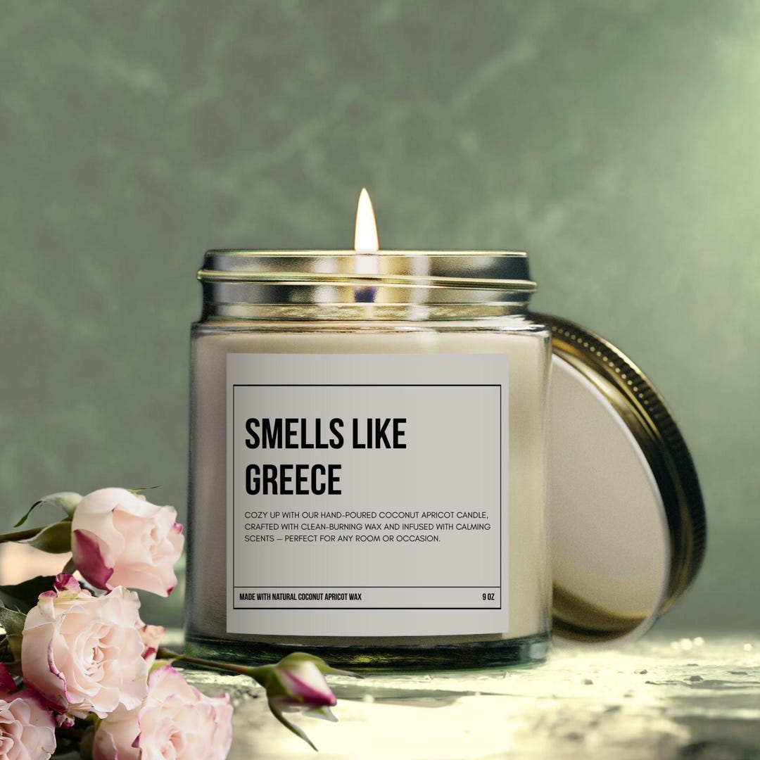 Smells Like Greece Candle - Greek Gift, Travel Lover Gift, Scented ...
