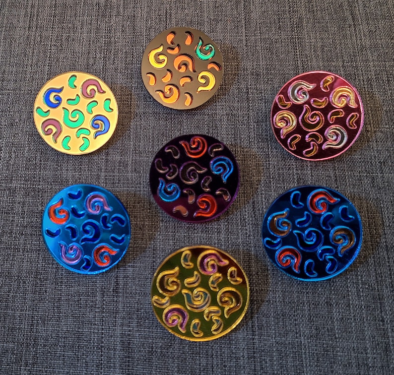 Colorful Laser Cut Mirror Circle Brooch - Etsy