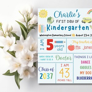 First Day of School Editable Printable, Back to School Sign Photo Prop ...