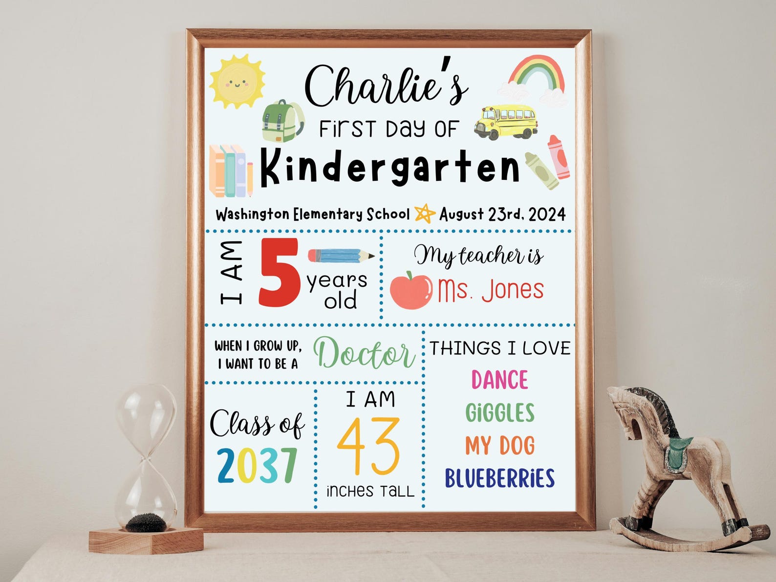 First Day of School Editable Printable, Back to School Sign Photo Prop ...