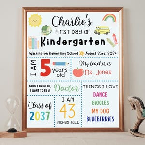 First Day of School Editable Printable, Back to School Sign Photo Prop ...