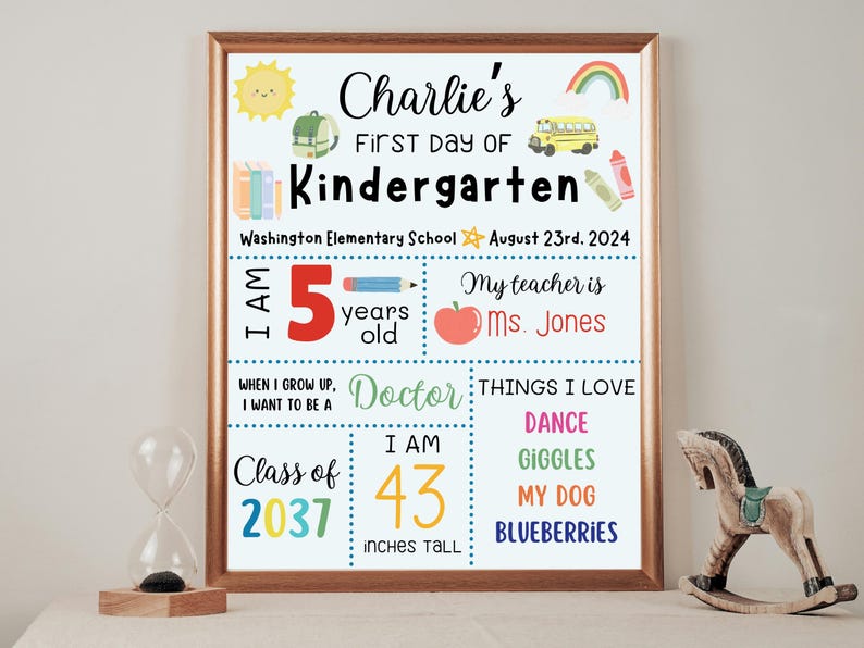 First Day of School Editable Printable, Back to School Sign Photo Prop ...