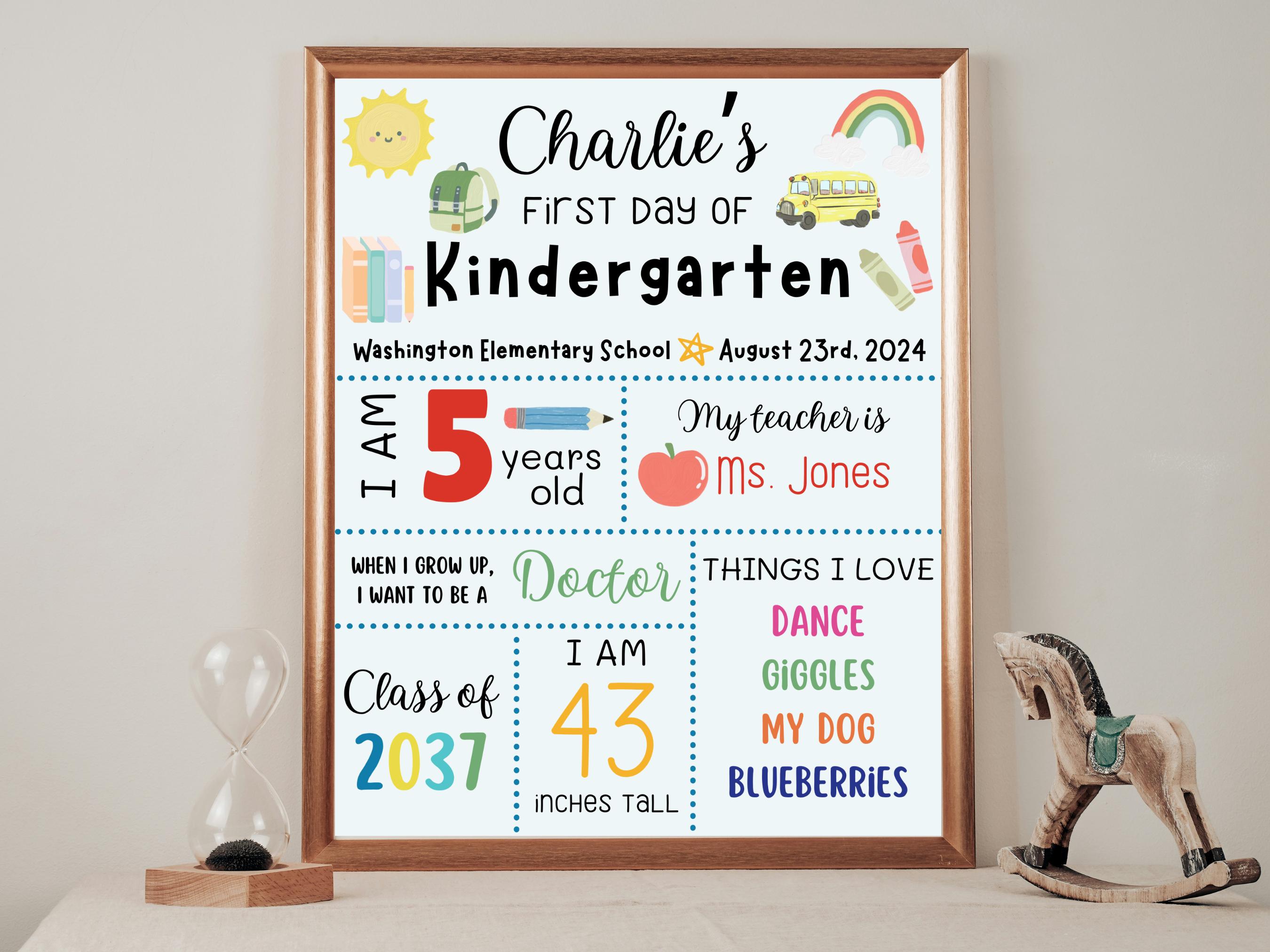 First Day of School Editable Printable, Back to School Sign Photo Prop ...