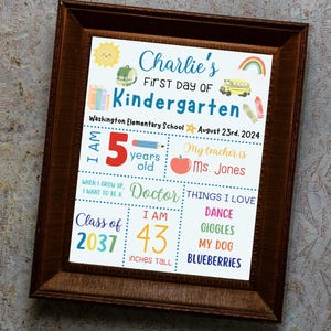 First Day of School Editable Printable, Back to School Sign Photo Prop ...