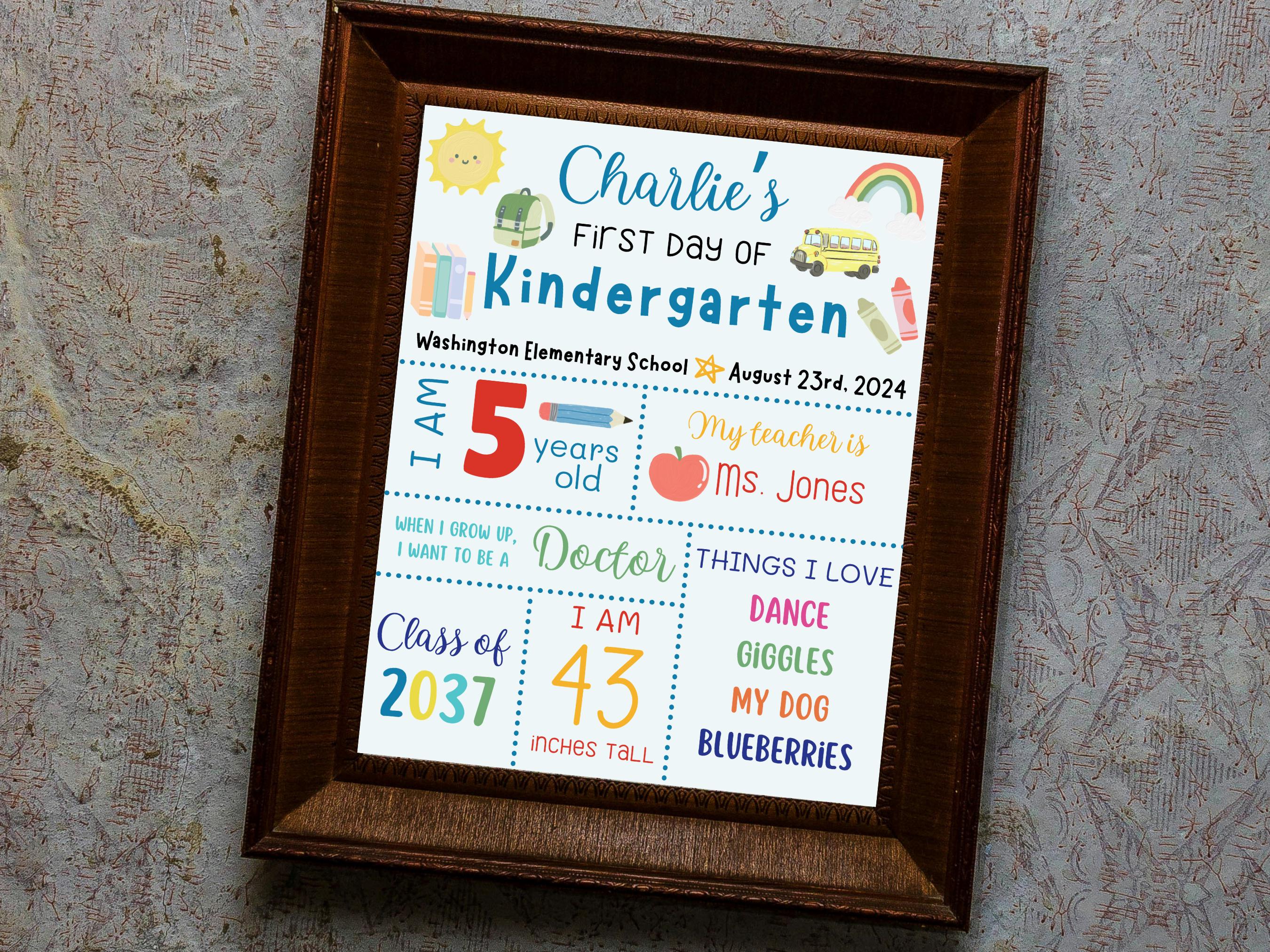 First Day of School Editable Printable, Back to School Sign Photo Prop ...