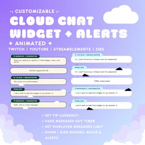 Streamer Chat Widget With Alerts | Twitch Chat Widget Youtube Chat ...