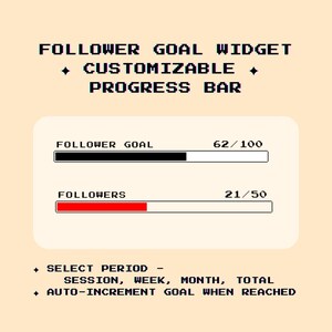 Follower Goal Bar Retro 8-bit Pixelated Customizable Streamer Widget - Etsy