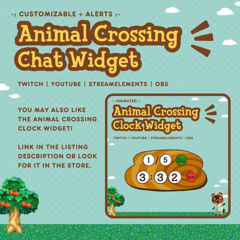 Animal Crossing Chat Widget With Alerts | Twitch Youtube Chat Box ...