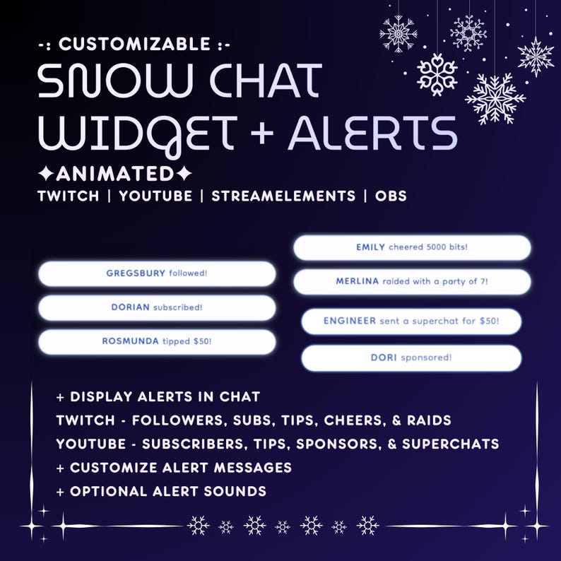 Streamer Chat Widget With Alerts | Twitch Chat Widget Youtube Chat ...
