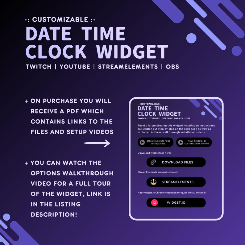 Customizable Date Time Clock Widget | Twitch, Youtube, Streamelements ...