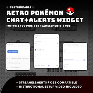 Retro Pokemon Chat Widget With Alerts | Twitch Youtube Chat Box ...