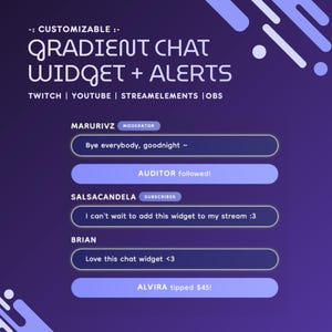 Twitch Chat Widget With Alerts | Streamelements & OBS | Minimal ...