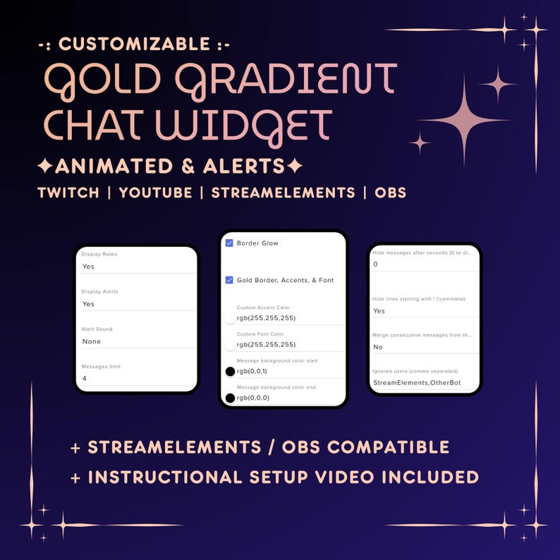 Streamer Chat Widget With Alerts | Twitch Chat Widget Youtube Chat ...
