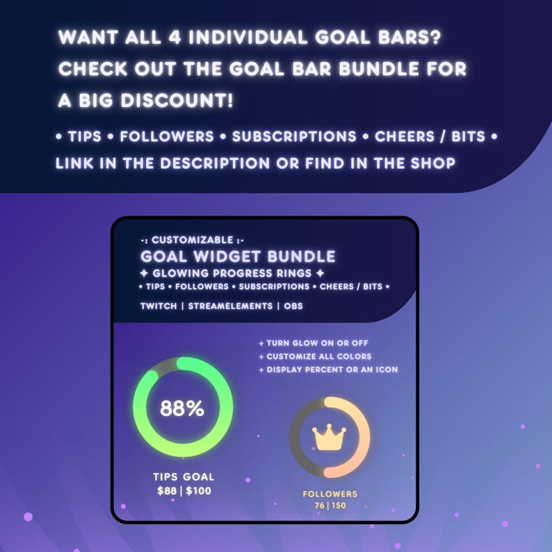 Twitch Subscription Goal Ring Widget | Anel de progresso do círculo ...