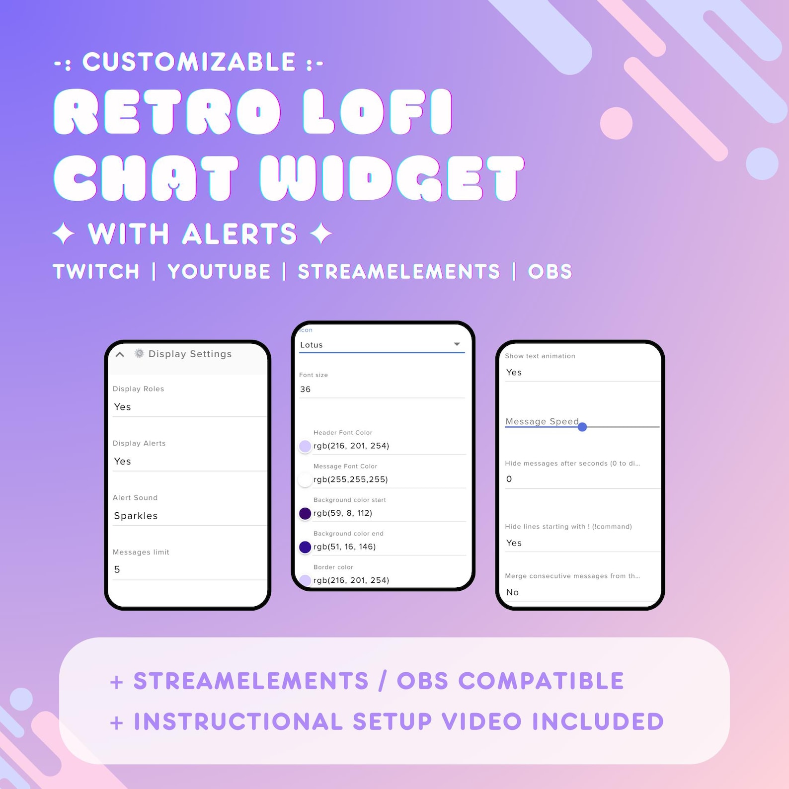 Streamer Chat Widget With Alerts for Streamelements | Animated Twitch ...