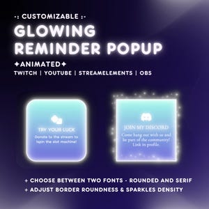 Customizable Reminder Popup Widget for Streamelements | Animated Twitch ...
