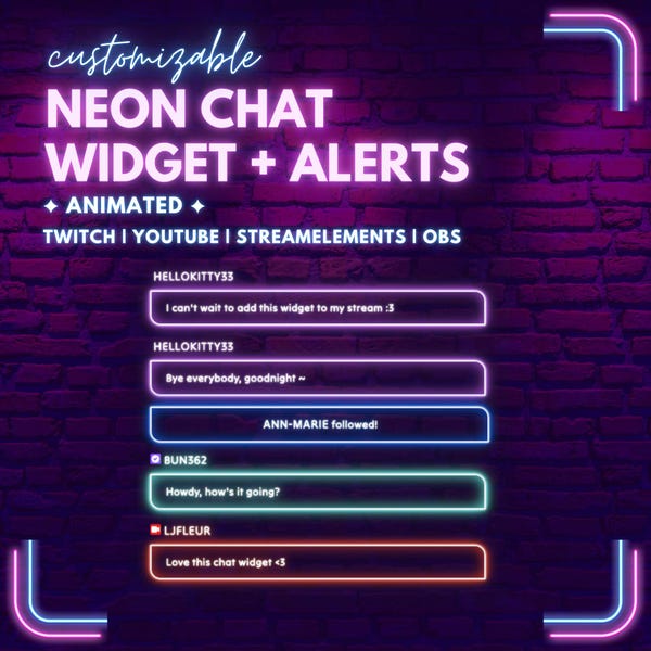 Twitch Chat Widget - Etsy