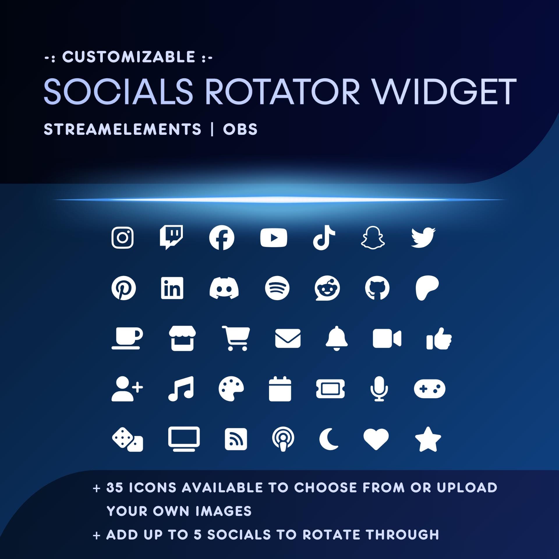 Socials Rotator Widget Twitch, Youtube, Streamelements & OBS ...