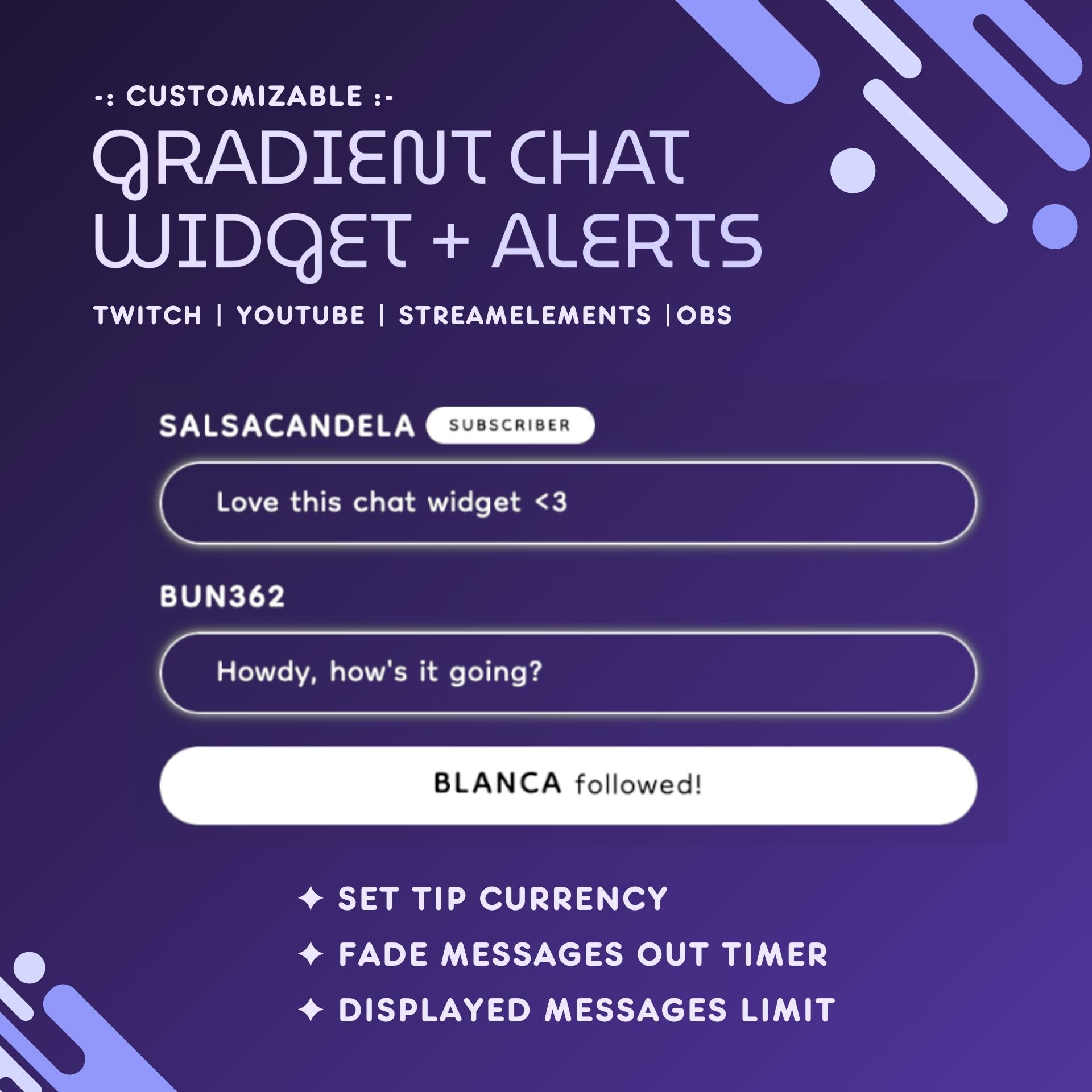 Twitch Chat Widget With Alerts | Streamelements & OBS | Minimal ...