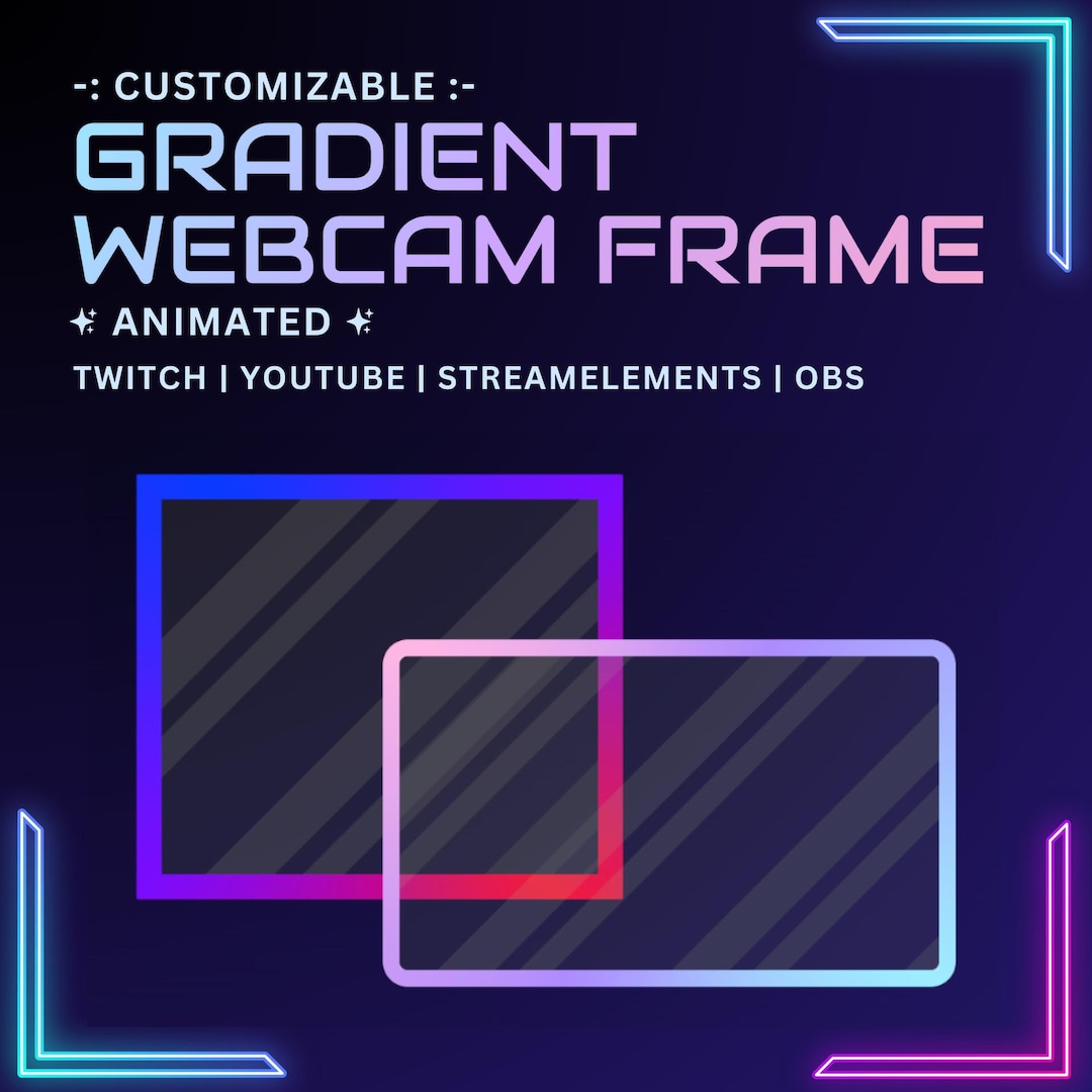 Animated Gradient Webcam Frame | Twitch Youtube Streamelements & OBS - Etsy