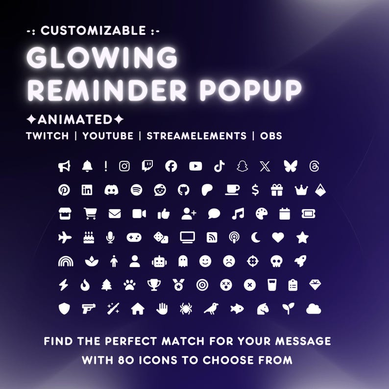 Customizable Reminder Popup Widget for Streamelements | Animated Twitch ...