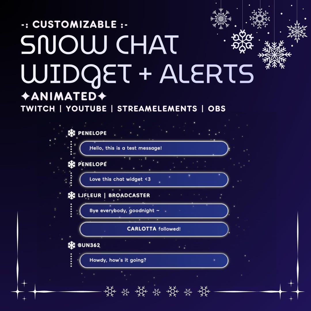Streamer Chat Widget With Alerts | Twitch Chat Widget Youtube Chat ...