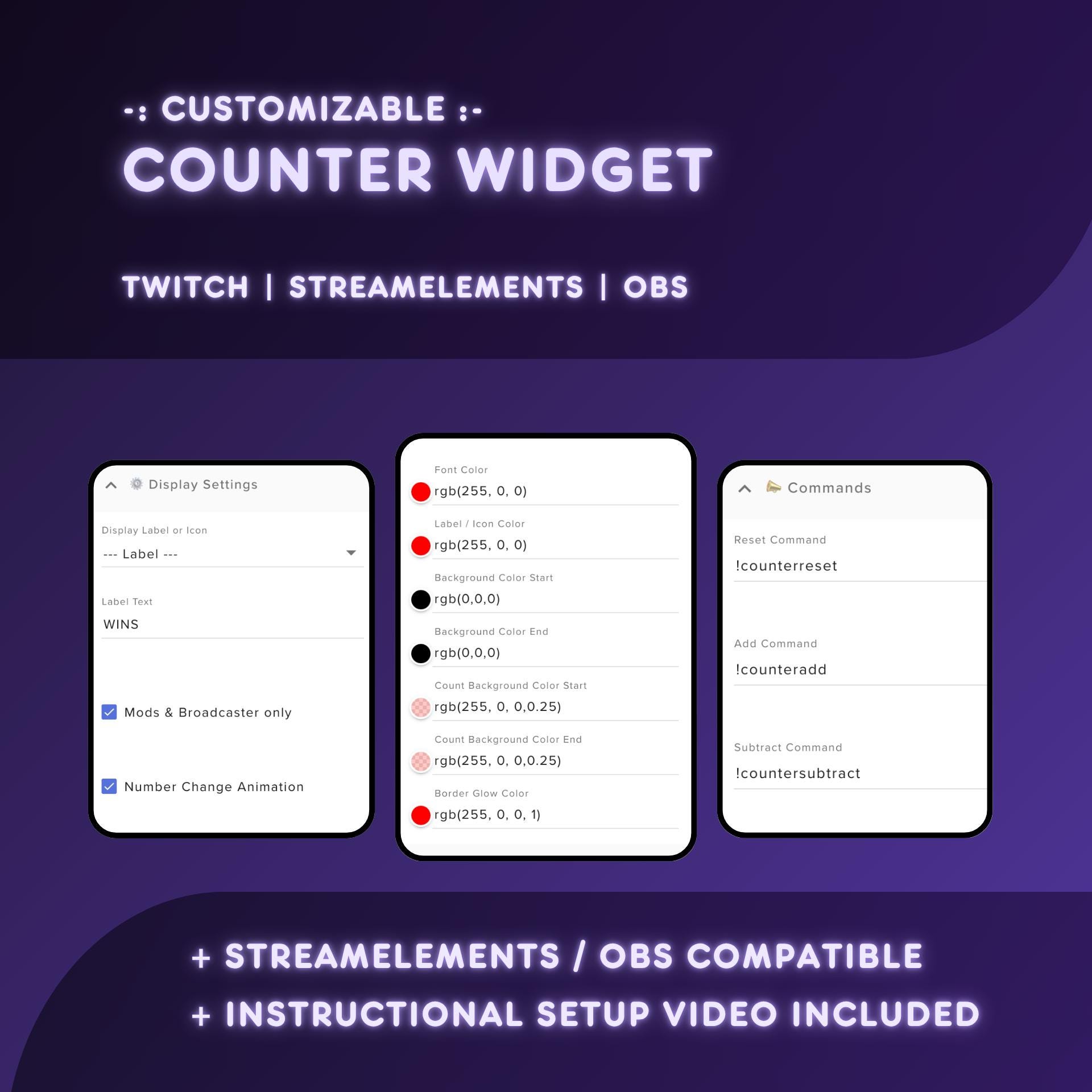 Customizable Counter Widget for Streamelements | Animated Twitch ...