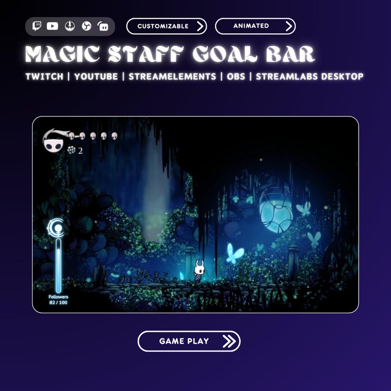 Twitch Goal Bar Widget | Glowing Progress Bar for Followers, Subs, Tips ...