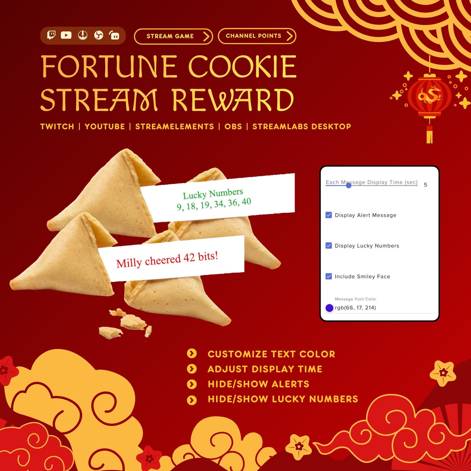 Fortune Cookie Reward Game Widget for Twitch Youtube | Interactive ...