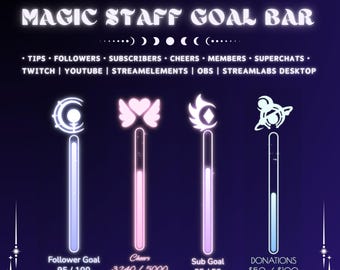 Twitch Goal Bar Widget | Glowing Progress Bar for Followers, Subs, Tips ...