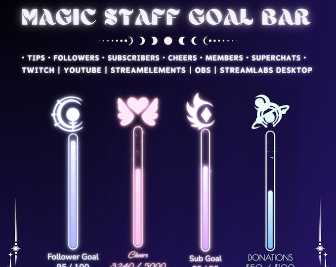 Twitch Goal Bar Widget | Glowing Progress Bar for Followers, Subs, Tips ...