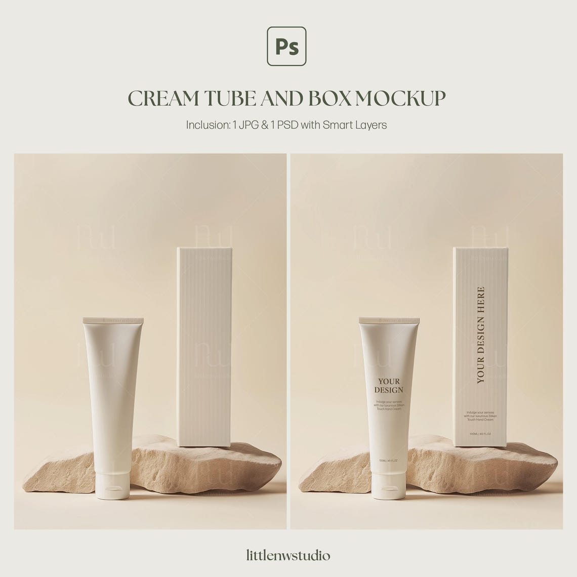 Minimal Cream Tube & Box Mockup | Cosmetic Product | Packaging Mockup ...
