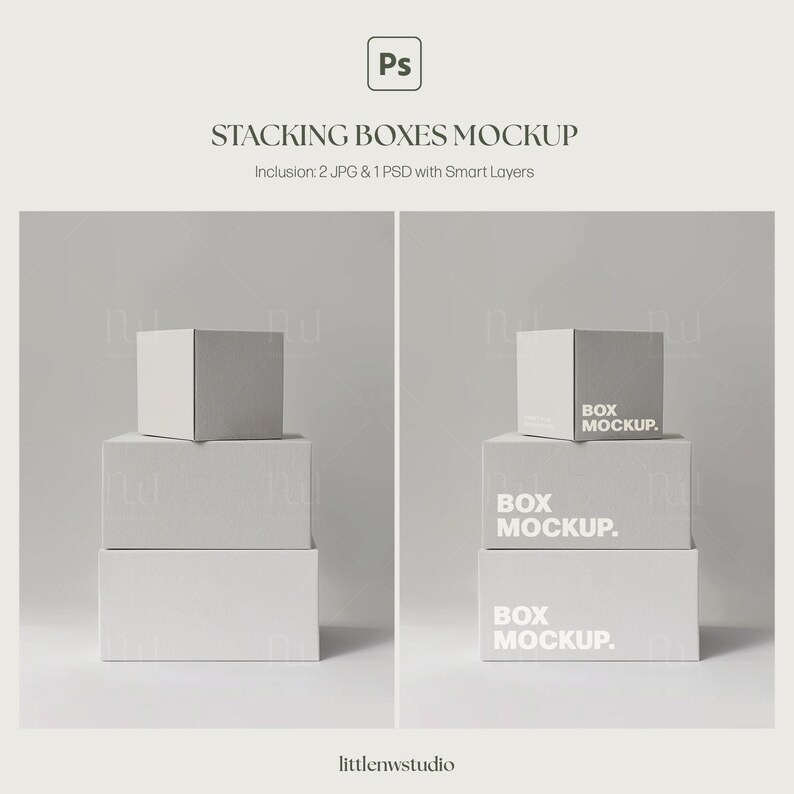 Stacking Boxes Mockup: Packaging Branding (PSD & JPG) - Etsy