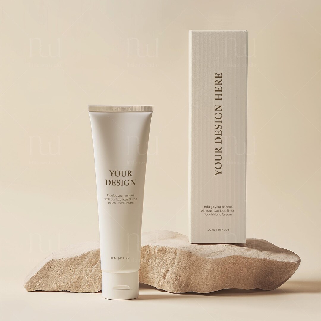 Minimal Cream Tube & Box Mockup | Cosmetic Product | Packaging Mockup ...
