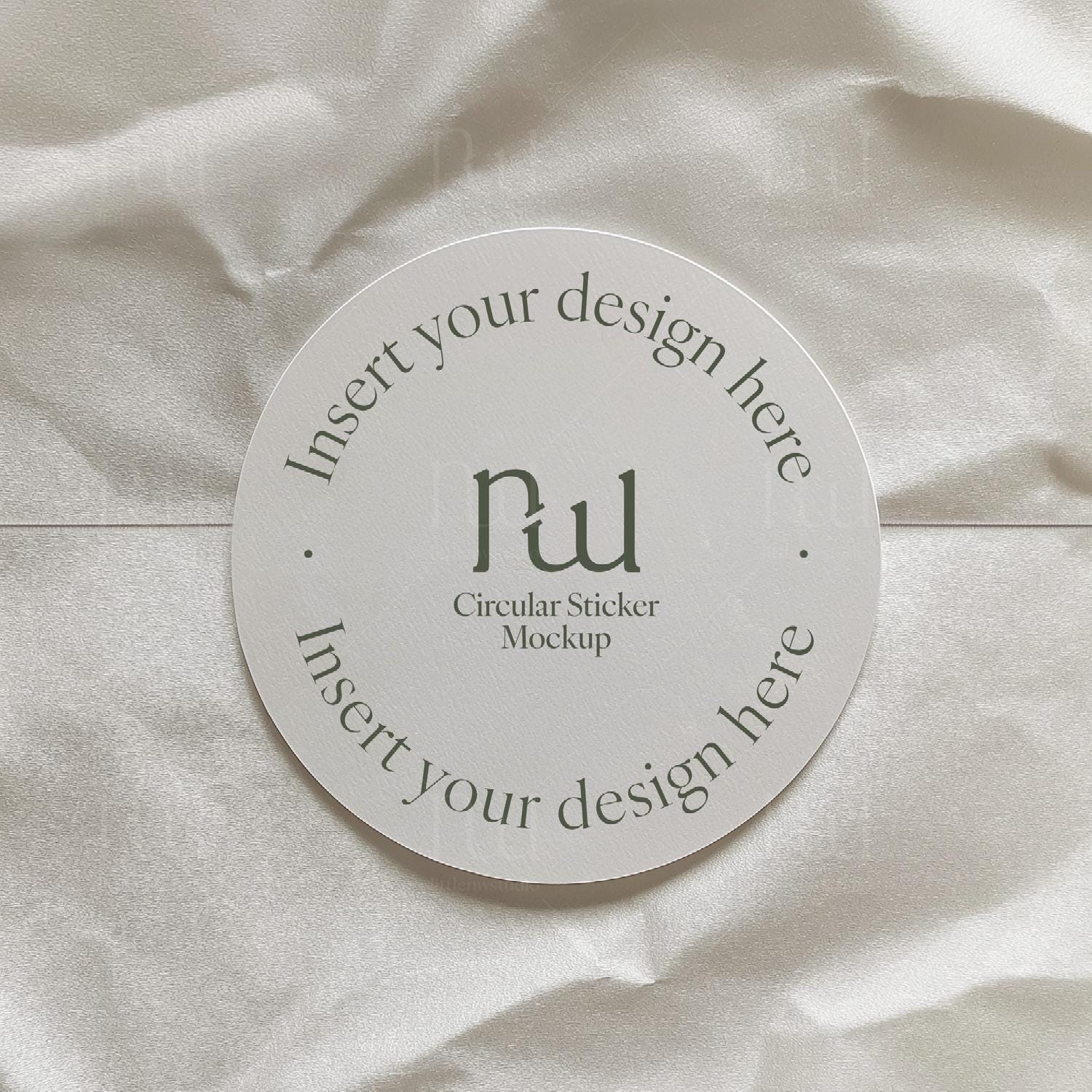 Minimal High-quality Round Sticker PSD Mockup and JPG File for Custom ...
