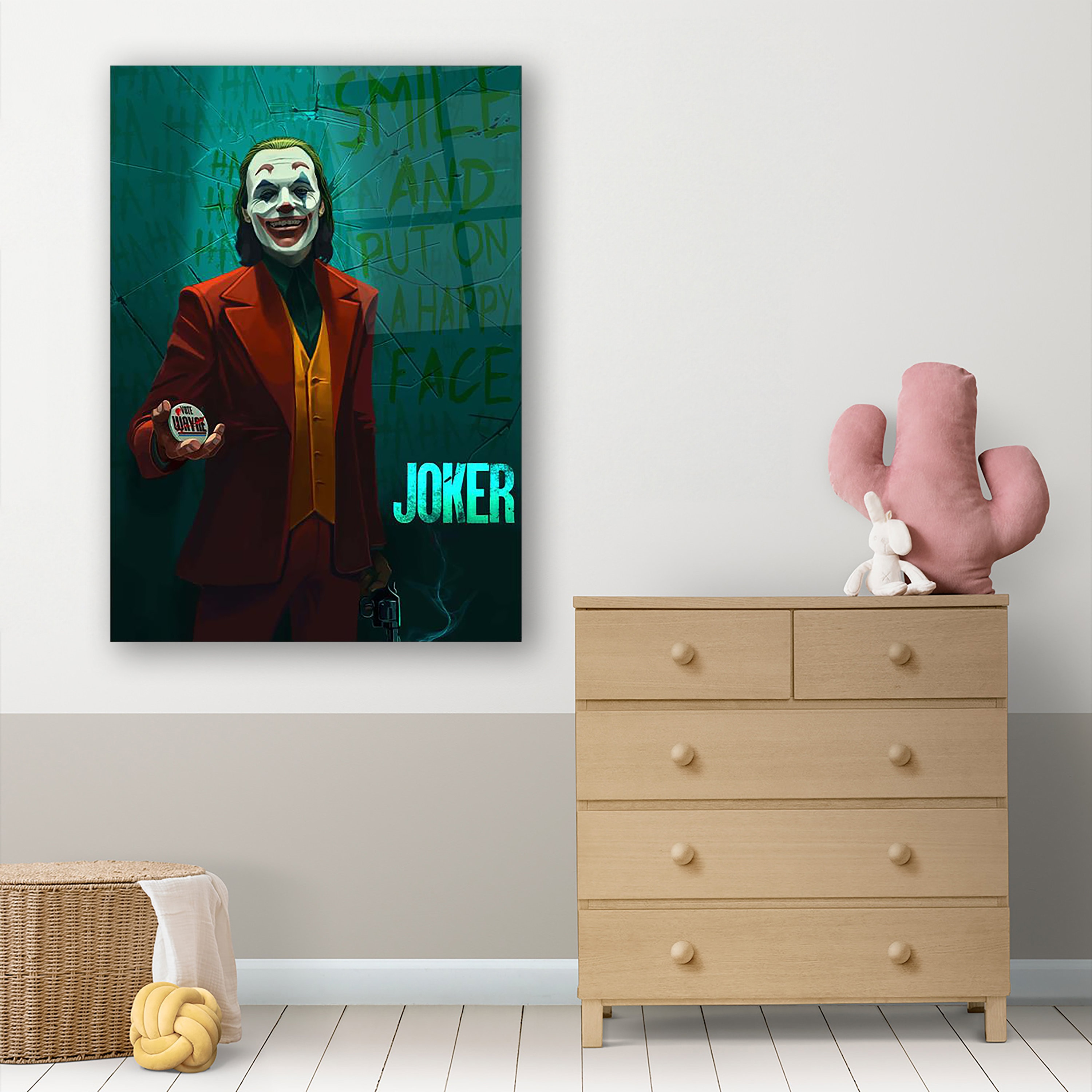 Joker Wall Art, Tempered Glass Wall Art, Glass Print, Home Wall Decor ...