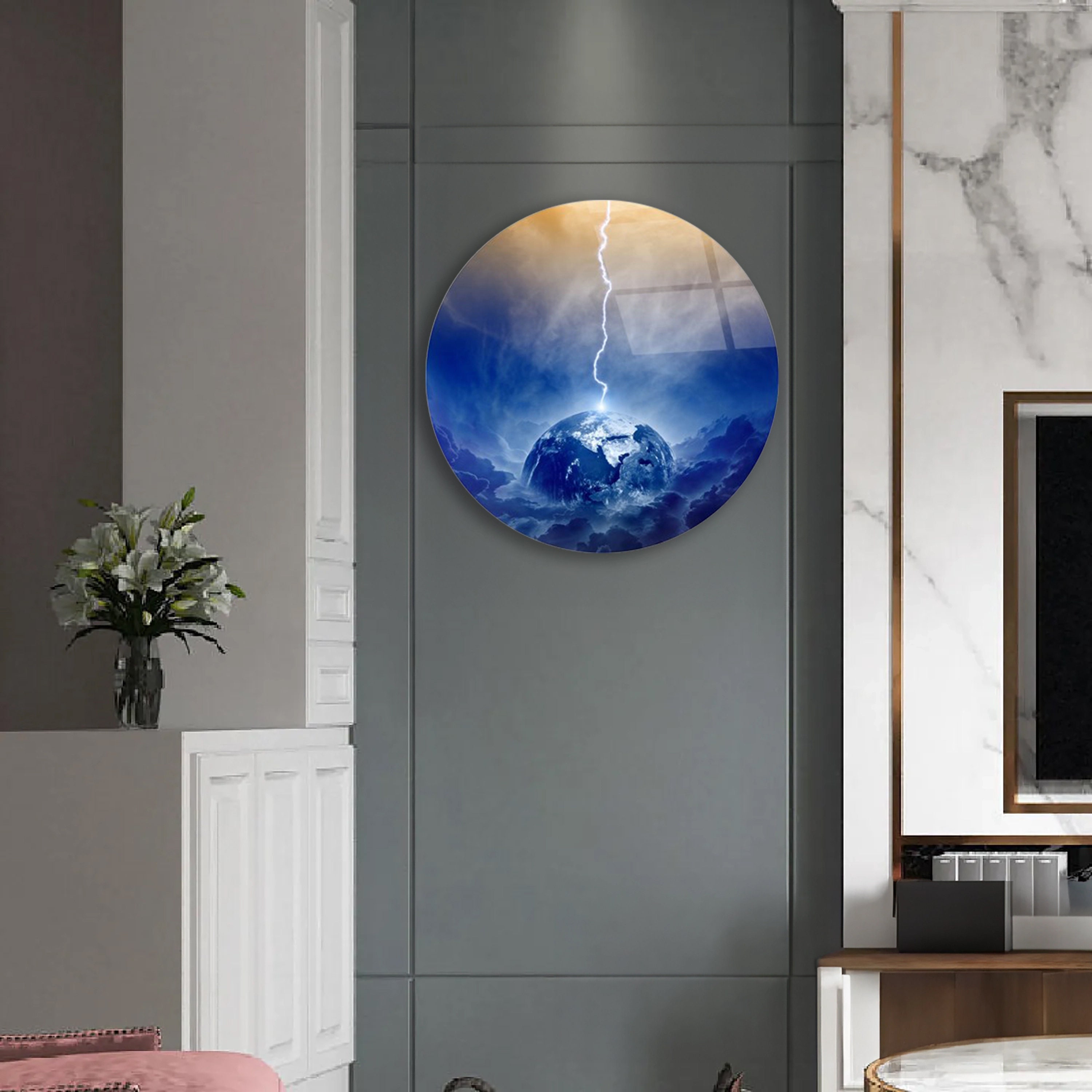 Manipulative World Wall Decor,glass Wall Art,frameless Free Floating ...