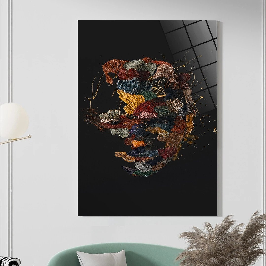 Home Glass Wall Art, Human Silhouette Wall Art, Soft Colors Human ...