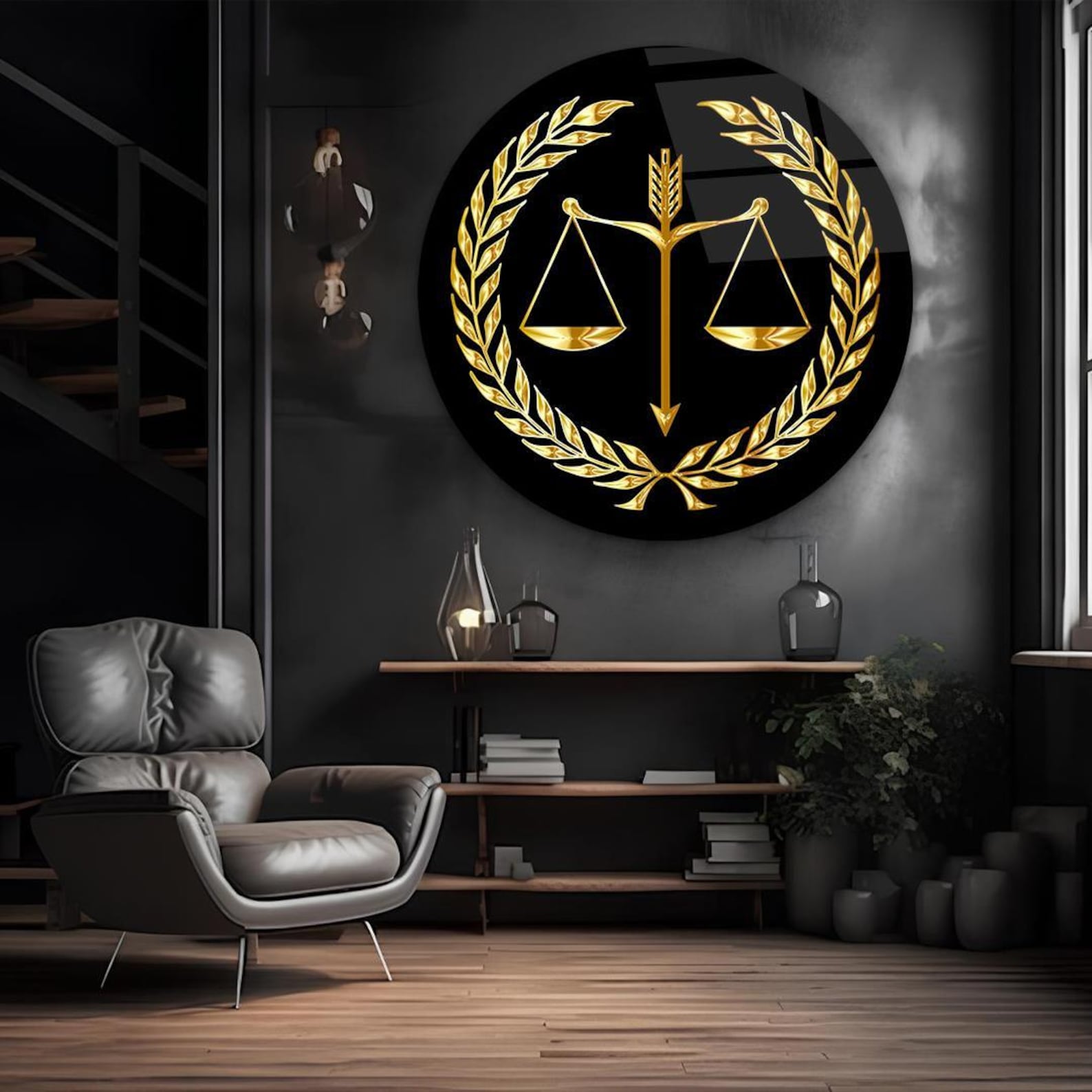 Scales of Justice Glass Wall Art: Modern Law Office Decor - Etsy