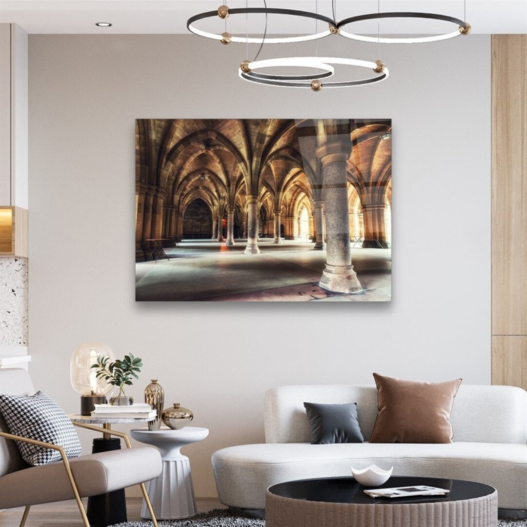 Glasgow University Glass Painting, Cloisters Architecture Wall Art - Etsy