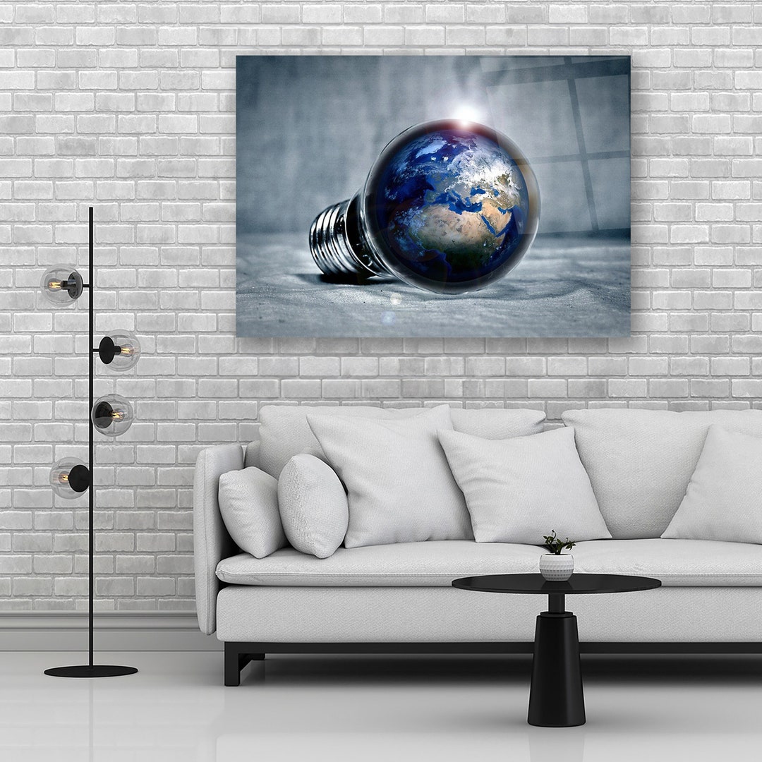 World Map Room Wall Decor, Map Wall Decor Mirror, Home Gift, World Wall ...