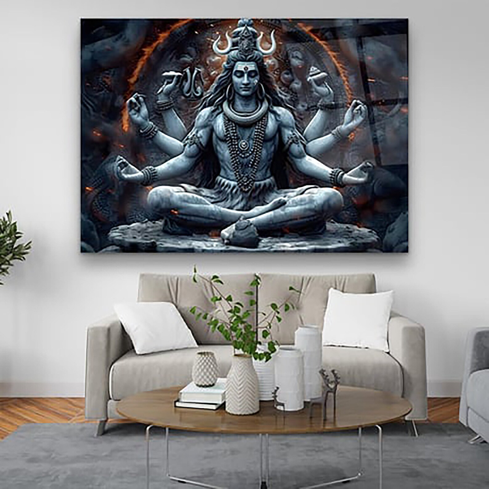 Hindu God Shiva Wall Art,housewarming Gifts,women's Gifts,tempered ...