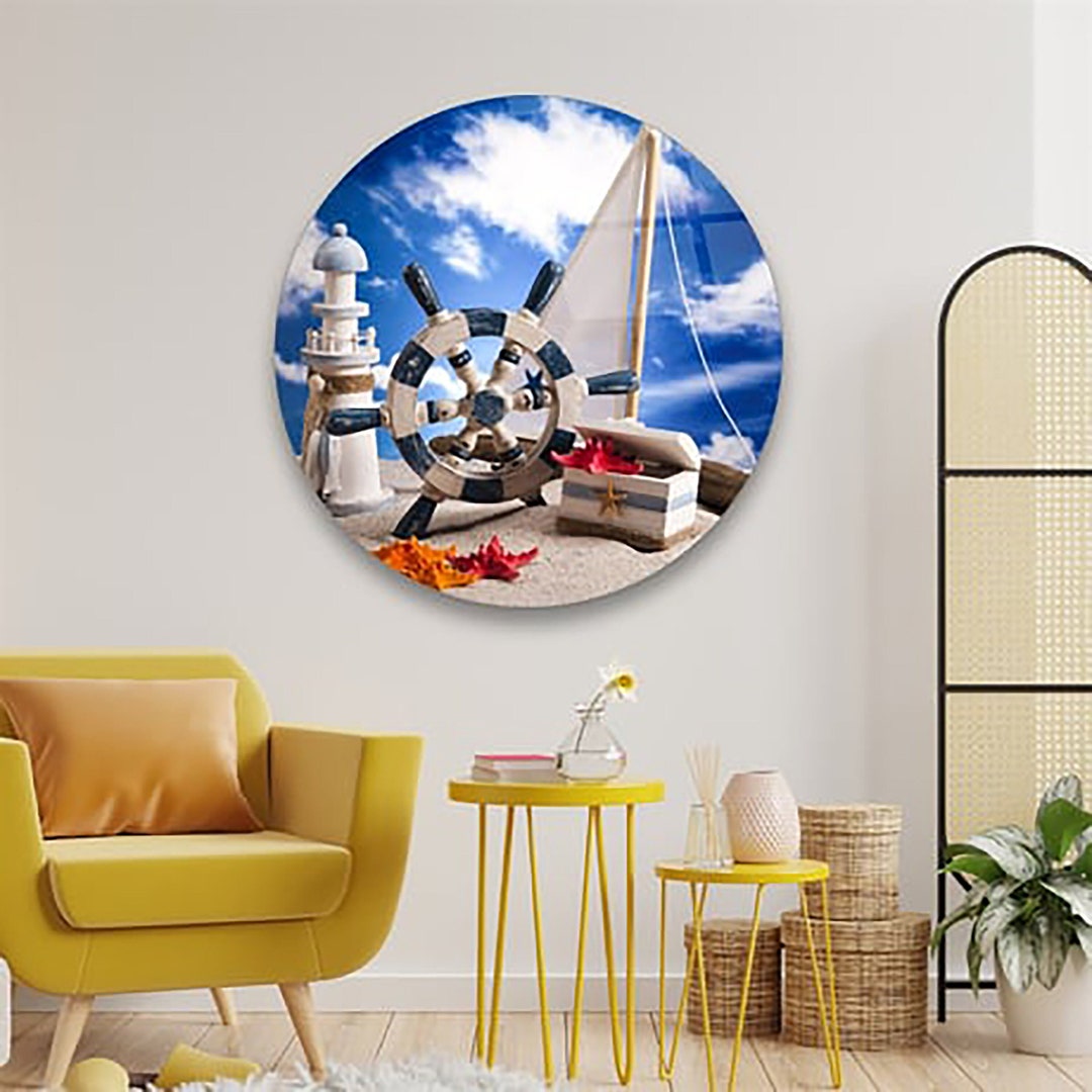 Rudder Wall Art, Glass Rudder Wall Decor, Handmade Rudder Decoration ...