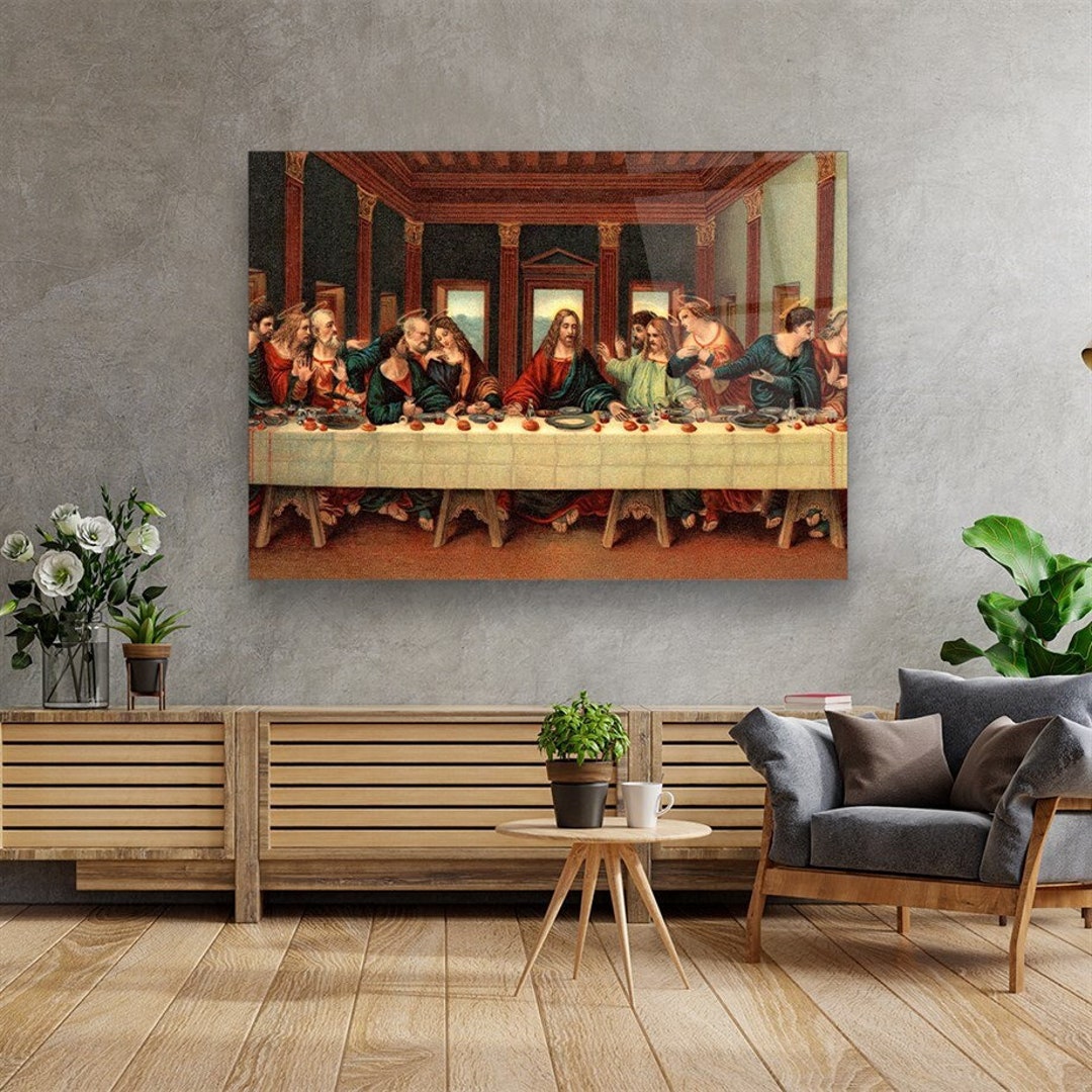 Leonardo Da Vinci's Last Supper, Tempered Glass Wall Art - Etsy