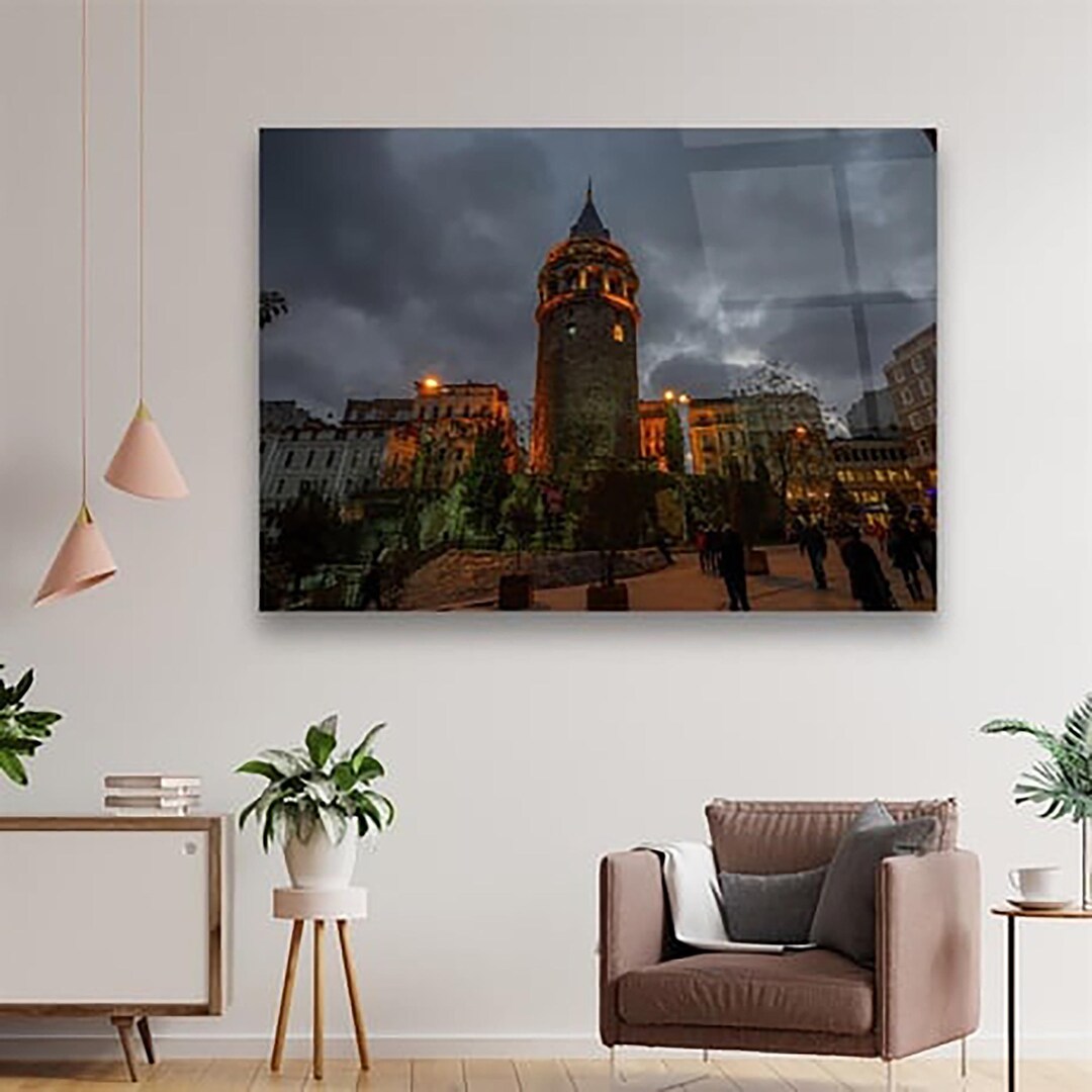 Istanbul Galata Glass Painting, Galata Tower Wall Art ,housewarming ...