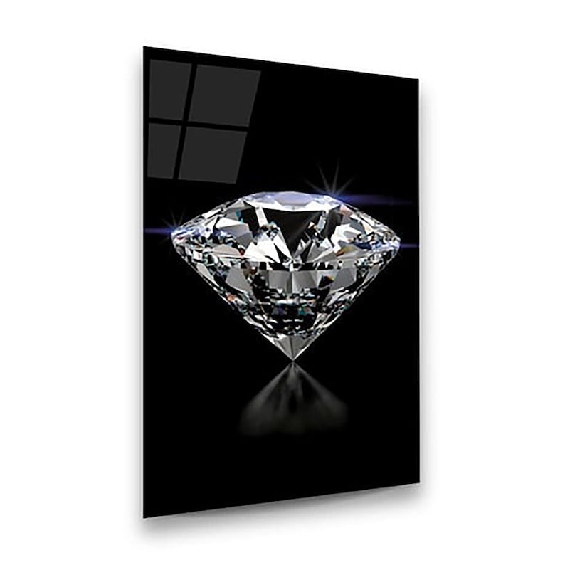 Diamond Tempered Glass Wall Art, Modern Home Decor - Etsy